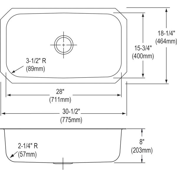 Products | D5023, Elkay, Elkay DCFU2816 Kitchen Sink, 28 in L x 15-3/4 ...